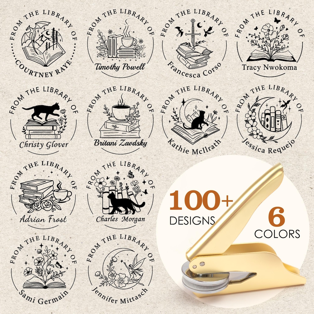 Personalized Book Embosser/custom Book Stamp/library Embosser Stamp ...