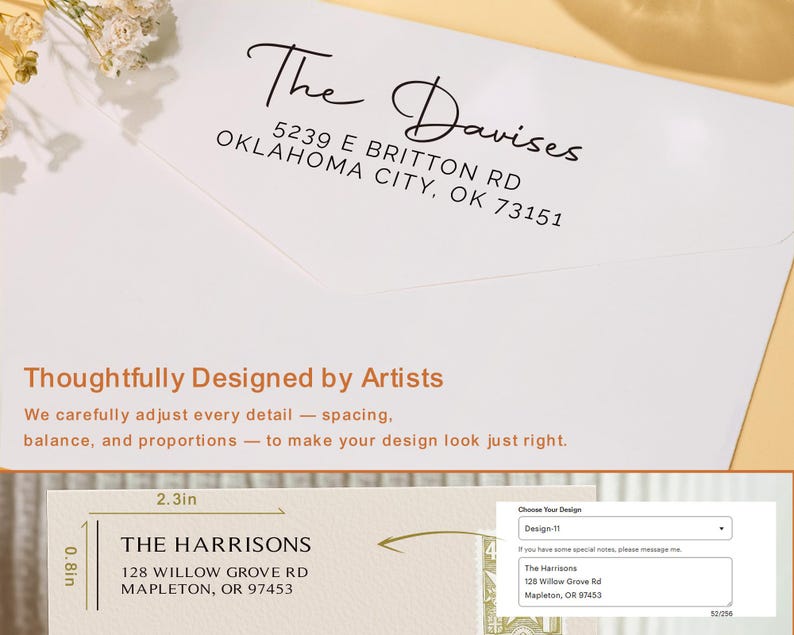 Personalized Wedding Address Stamp | Elegant Self Inking Return Address ...