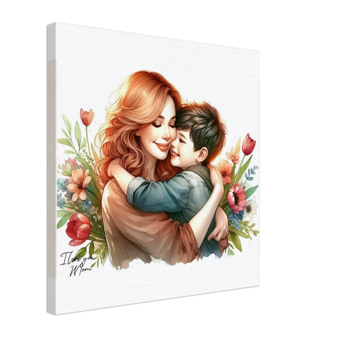 Canvas 20x20 Decor Mother's Day Print, Gift for Mothers ,mom and Son ...