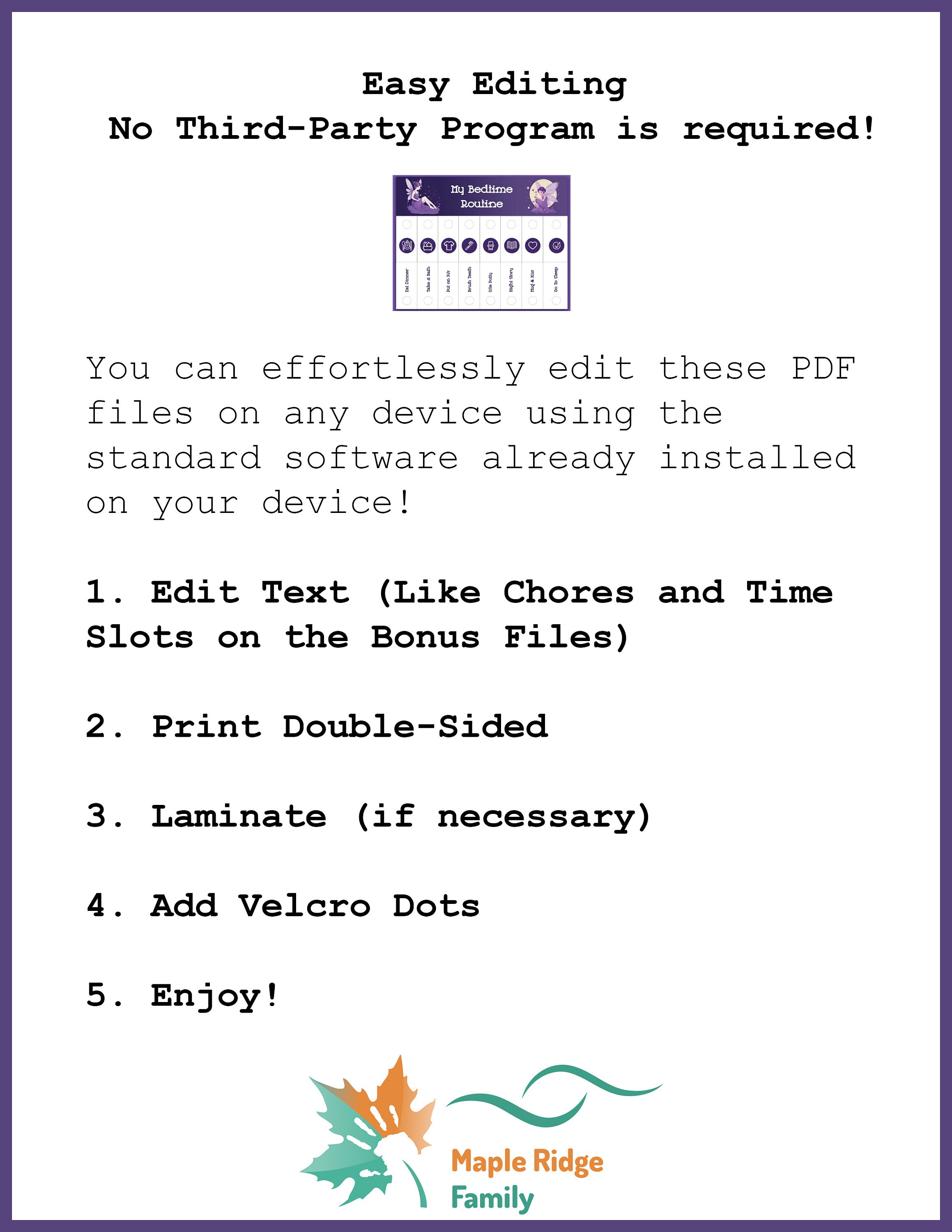 Nightly Routine Planner Chart for Kids Optimize Your Child's Bedtime ...