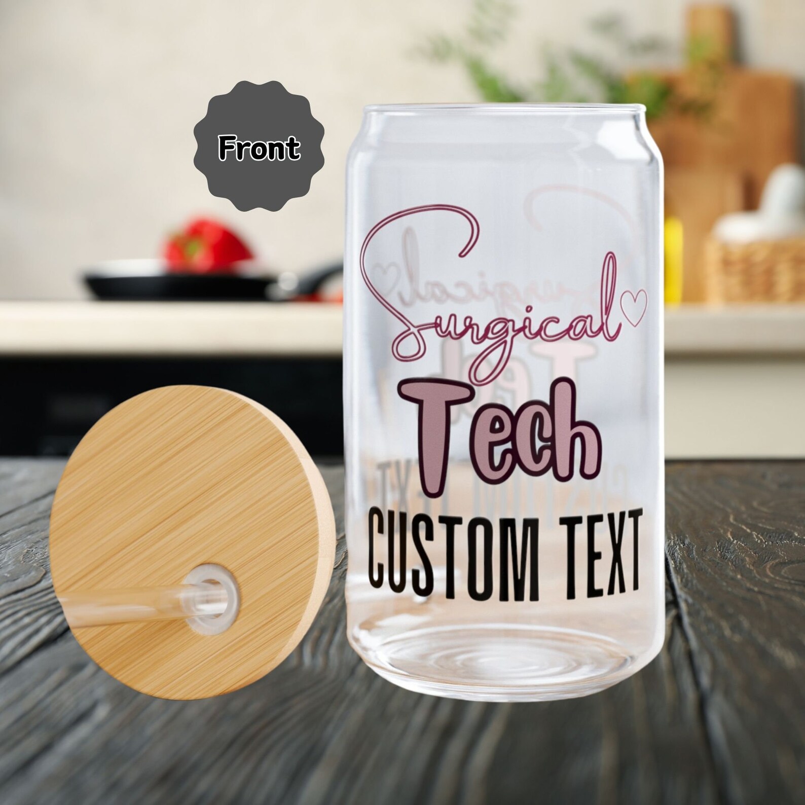 Personalized Surgical Tech Glass Cup Surgical Tech Gift Surgical Tech ...
