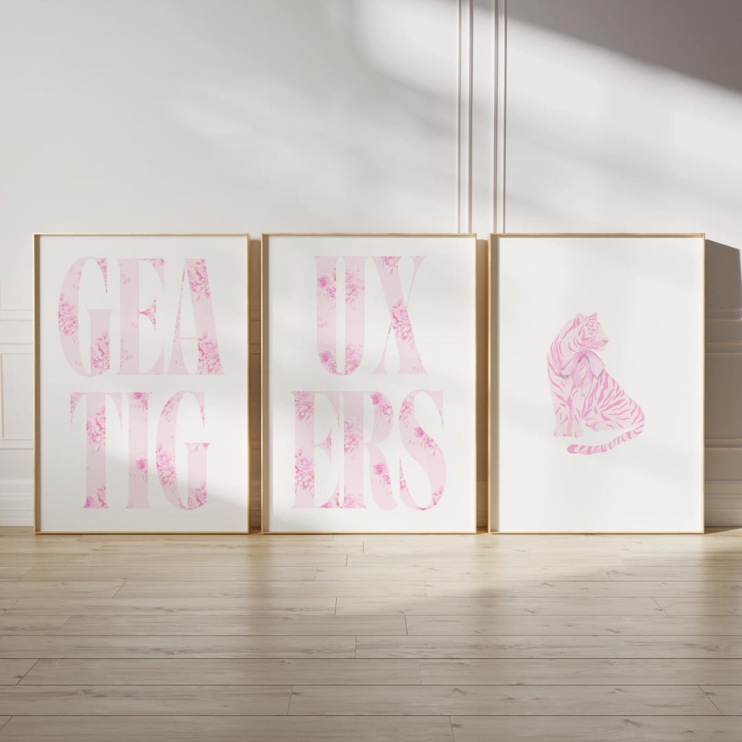 LSU Wall Art Geaux Tigers Pink Floral Lettering/digital Download ...