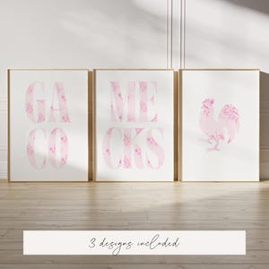 Gamecocks Wall Art Pink Floral/digital Download/college Dorm Decor/love ...