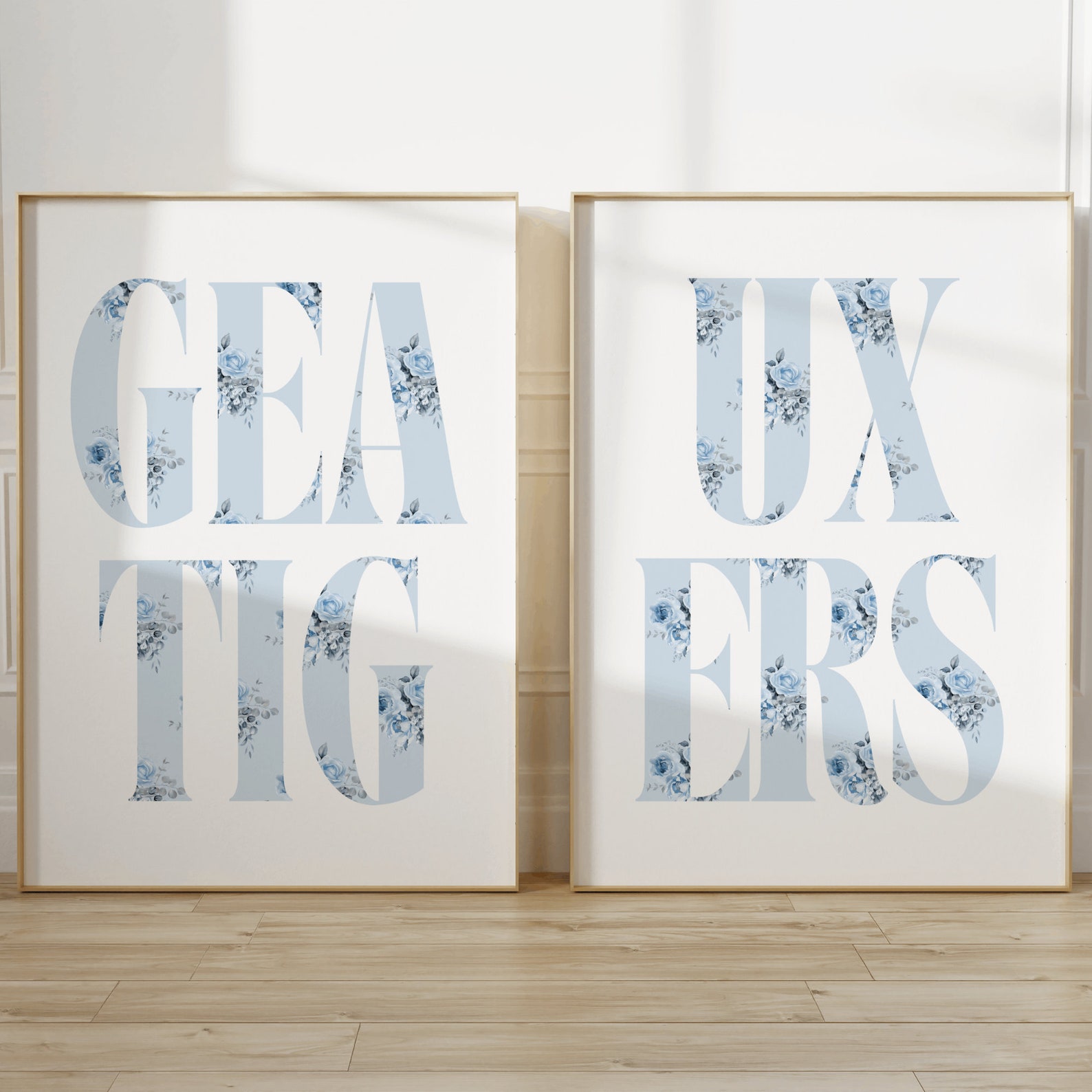 LSU Wall Art Geaux Tigers Blue Floral Lettering/digital Download ...