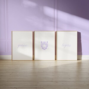 LSU Wall Art Light Purple Minimalist Design/college Dorm Decor/set of 6 ...