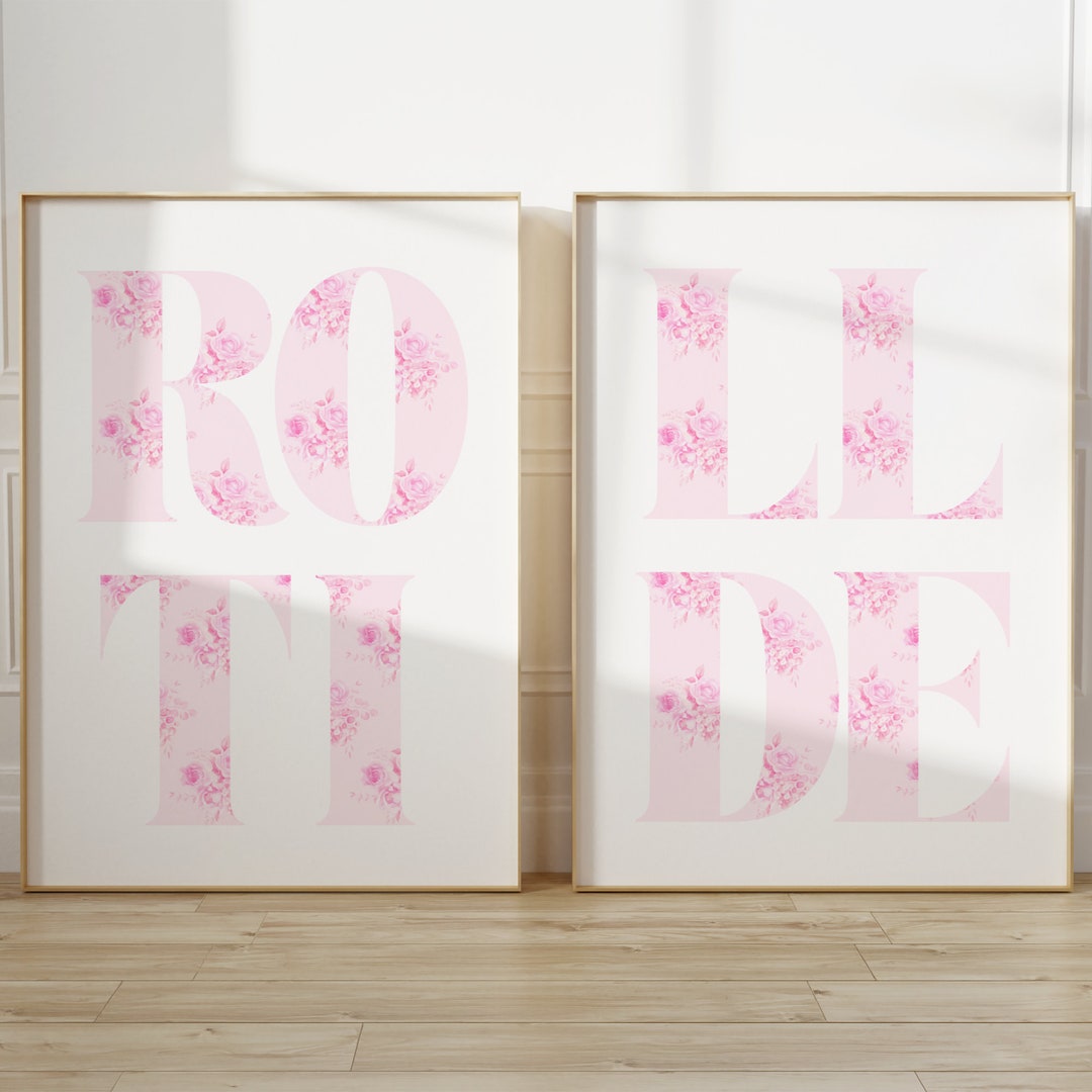University of Alabama Wall Art Pink Floral/college Dorm Decor/set of 2 ...