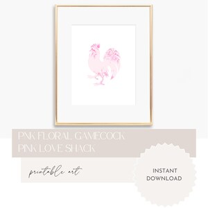 Gamecocks Wall Art Pink Floral/digital Download/college Dorm Decor/love ...