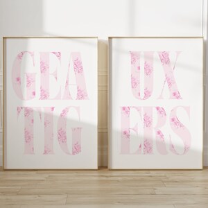 LSU Wall Art Geaux Tigers Pink Floral Lettering/digital Download ...