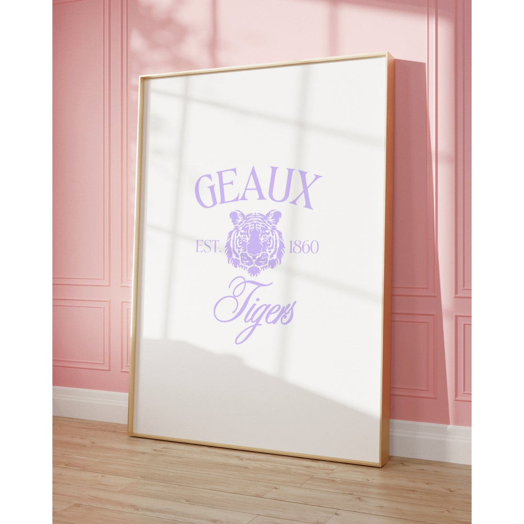 LSU Wall Art/geaux Tigers/college Dorm Decor/light Purple/louisiana ...