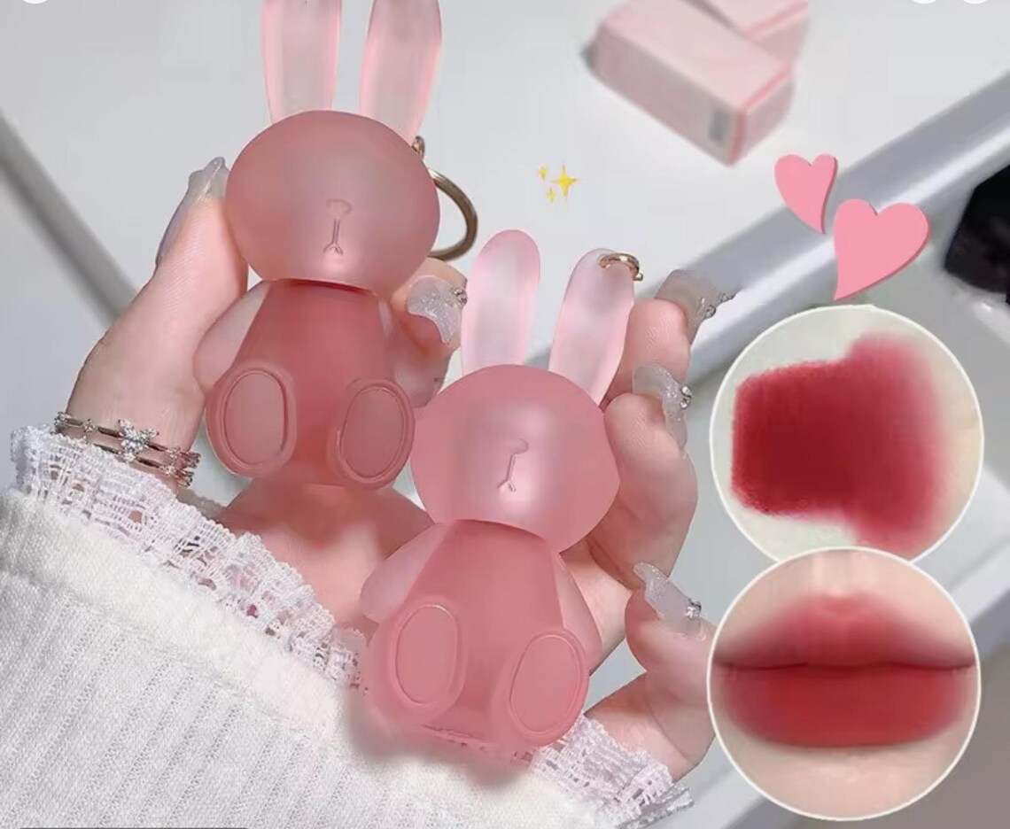 Bear Rabbit Aesthetic Lip Glaze, Matte Velvet Lip Clay Long-lasting ...