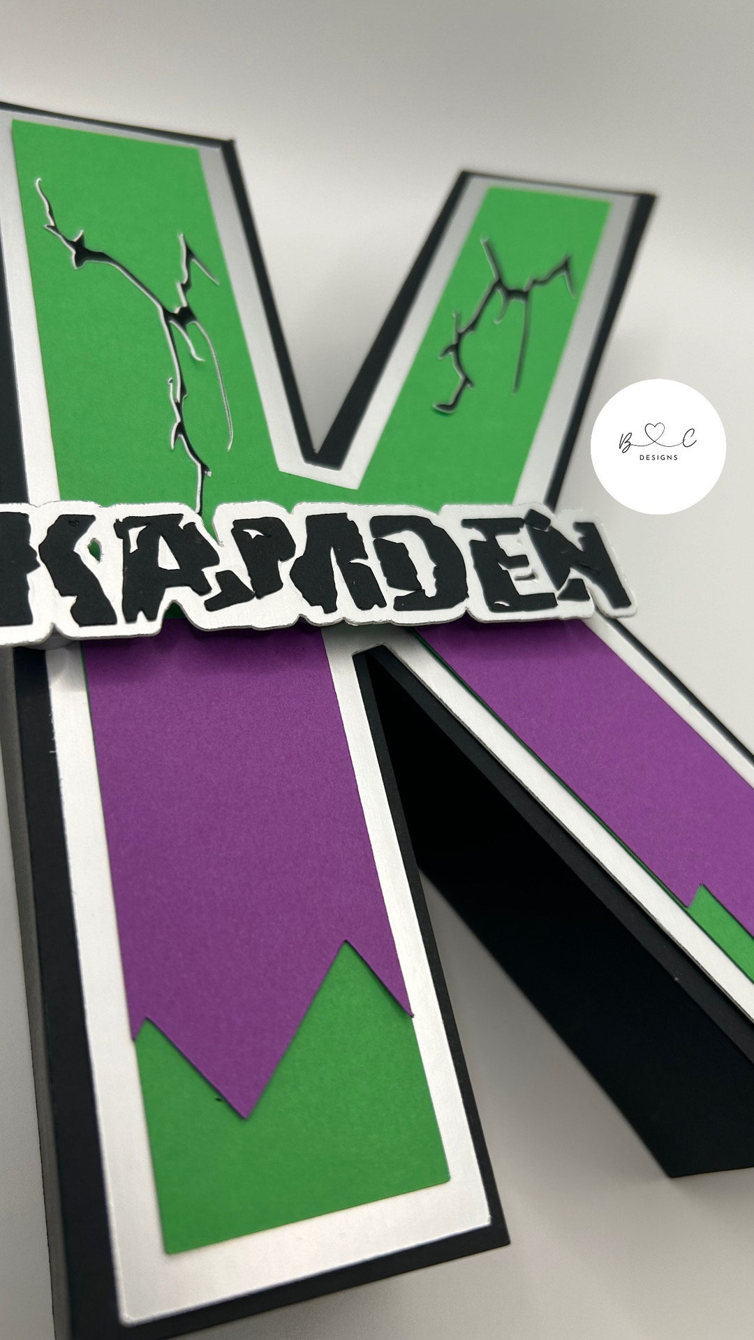 Hulk Themed 3D Letters - Etsy