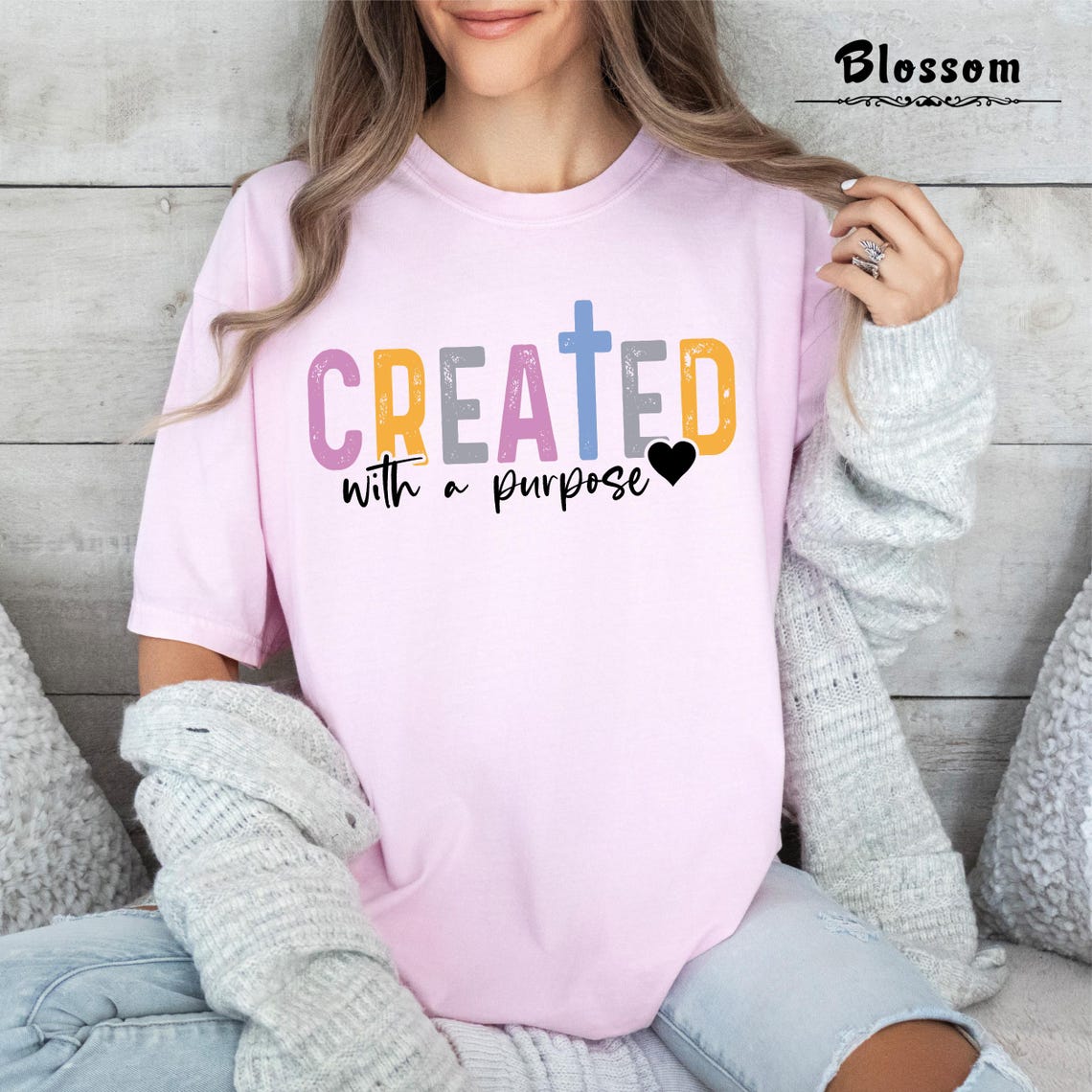 Created With Purpose Shirt, Christian Shirt, Bible Verse Shirt, Bible ...