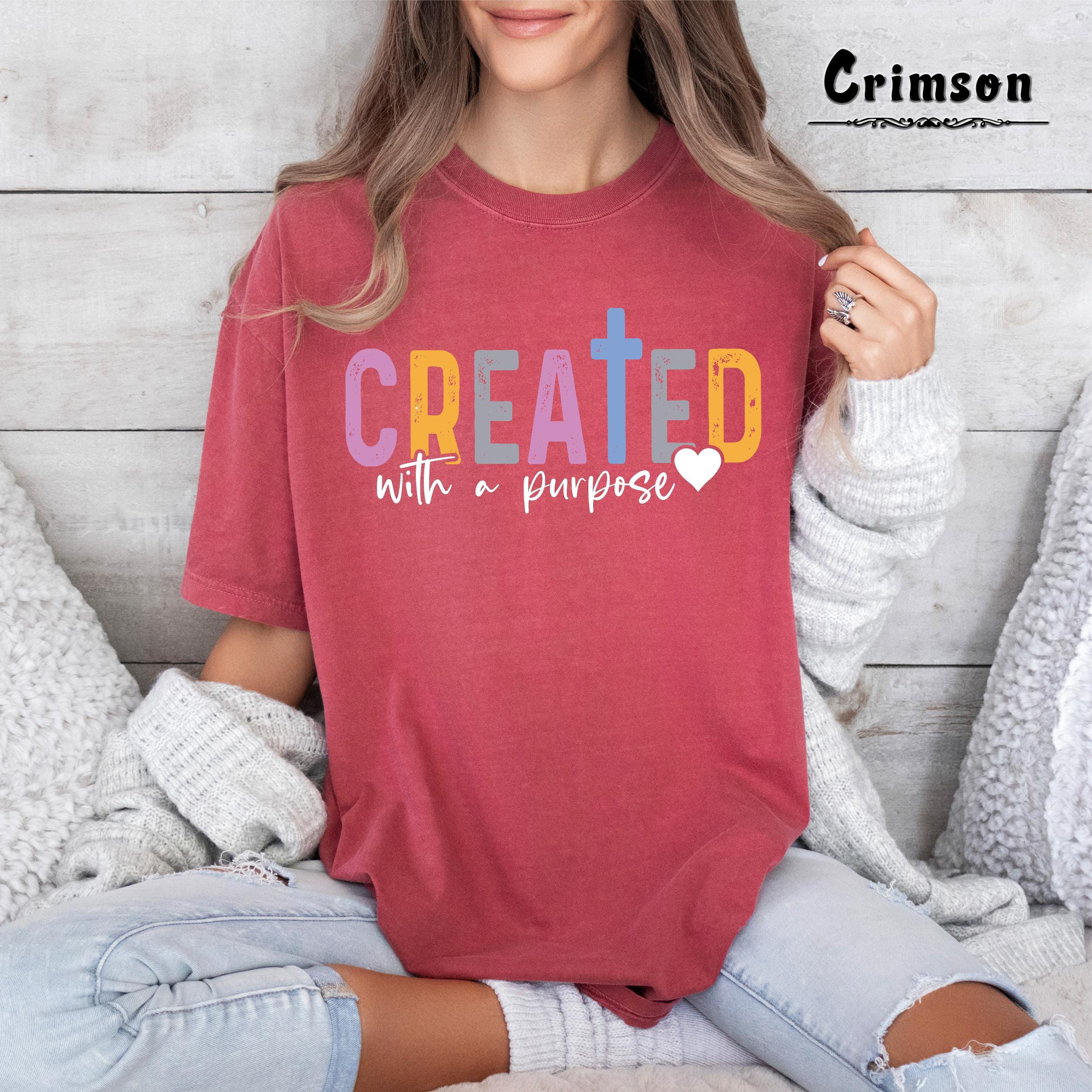 Created With Purpose Shirt, Christian Shirt, Bible Verse Shirt, Bible ...