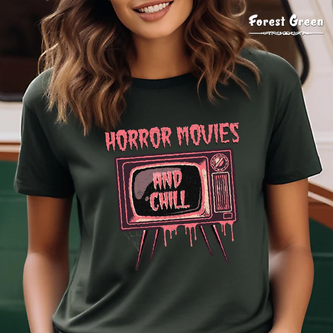 Horror Movies Shirt, Horror Movies and Chill Distressed Shirt, Boo ...