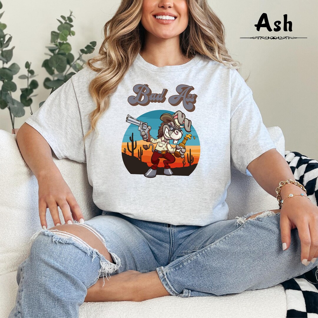 Funny Bad Ass Donkey T Shirt, Funny Shirts, Sarcastic T-shirts ...