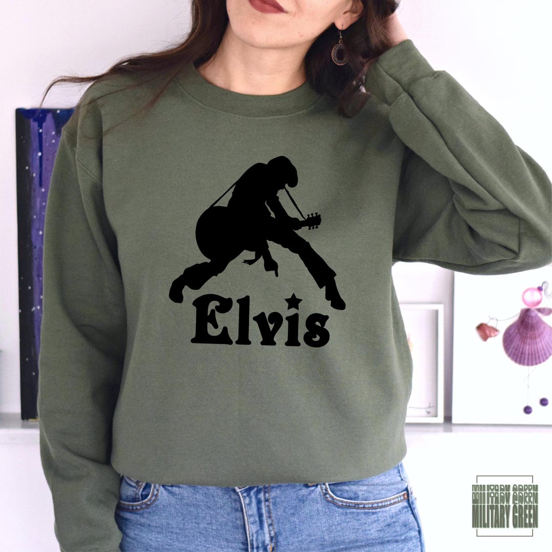 Elvis Presley Sweatshirt, Elvis Presley Guitar Gift, Elvis Presley ...