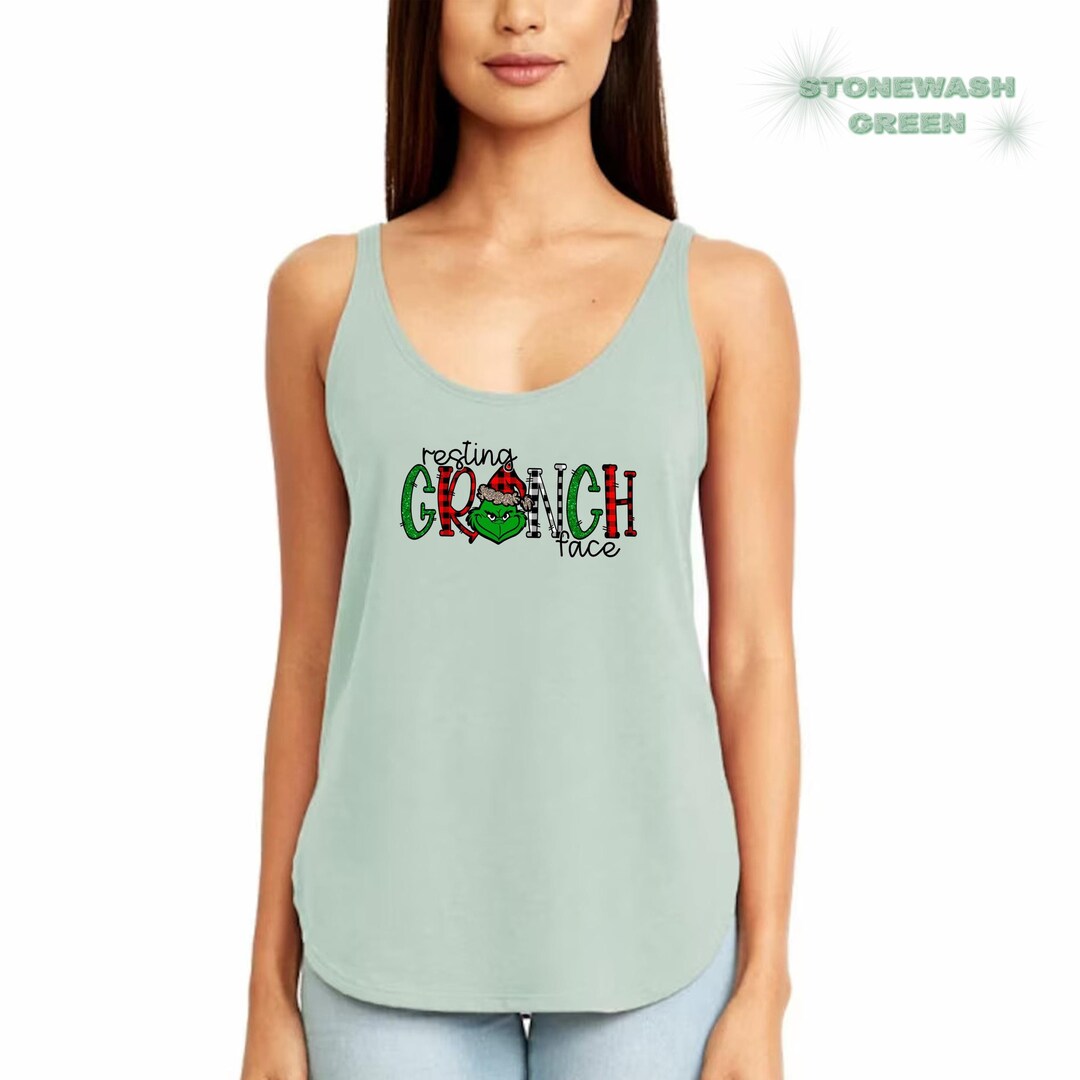 Resting Grinch Face Tank Top, Grinch Christmas Tank Top, Grinchmas Tank ...