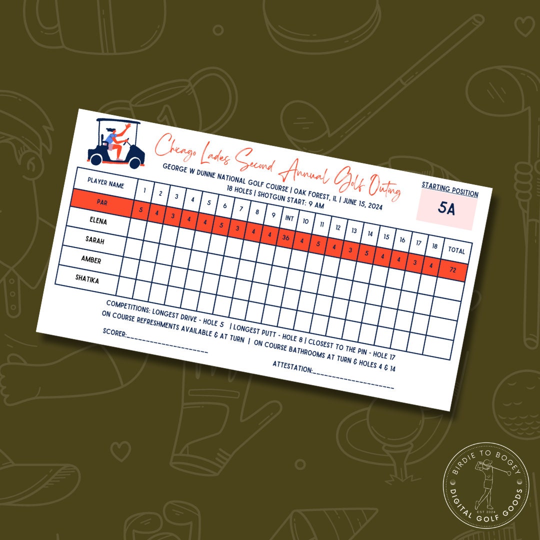 Ladies Golf Outing Custom Scorecard - Etsy