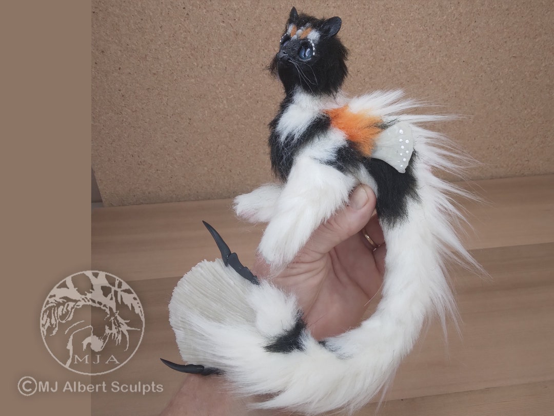 Mercat Cat Mermaid Companion Art Doll Poseable Soft Handmade Creature ...