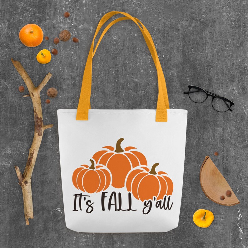 Fall Tote Bag It's Fall Y'all Pumpkin Bag Pumpkin Tote Bag - Etsy