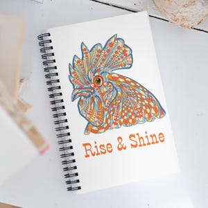 Rustic Geometric Chicken Spiral Notebook rise & Shine Farmhouse Journal ...