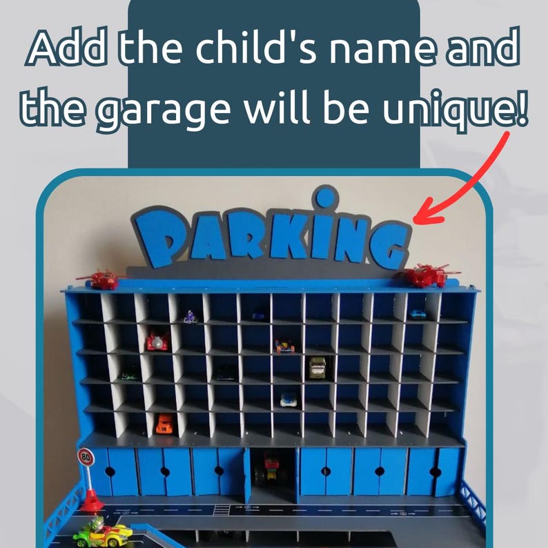 Toy Car Parking Garage With Doors, Personalized Toy for Baby Boy ...