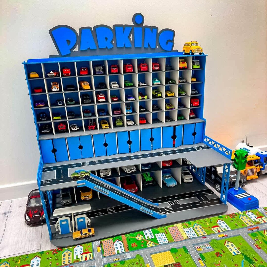 Personalized Gift for Boys Age 3-6, Wooden Toy Car Parking Garage ...