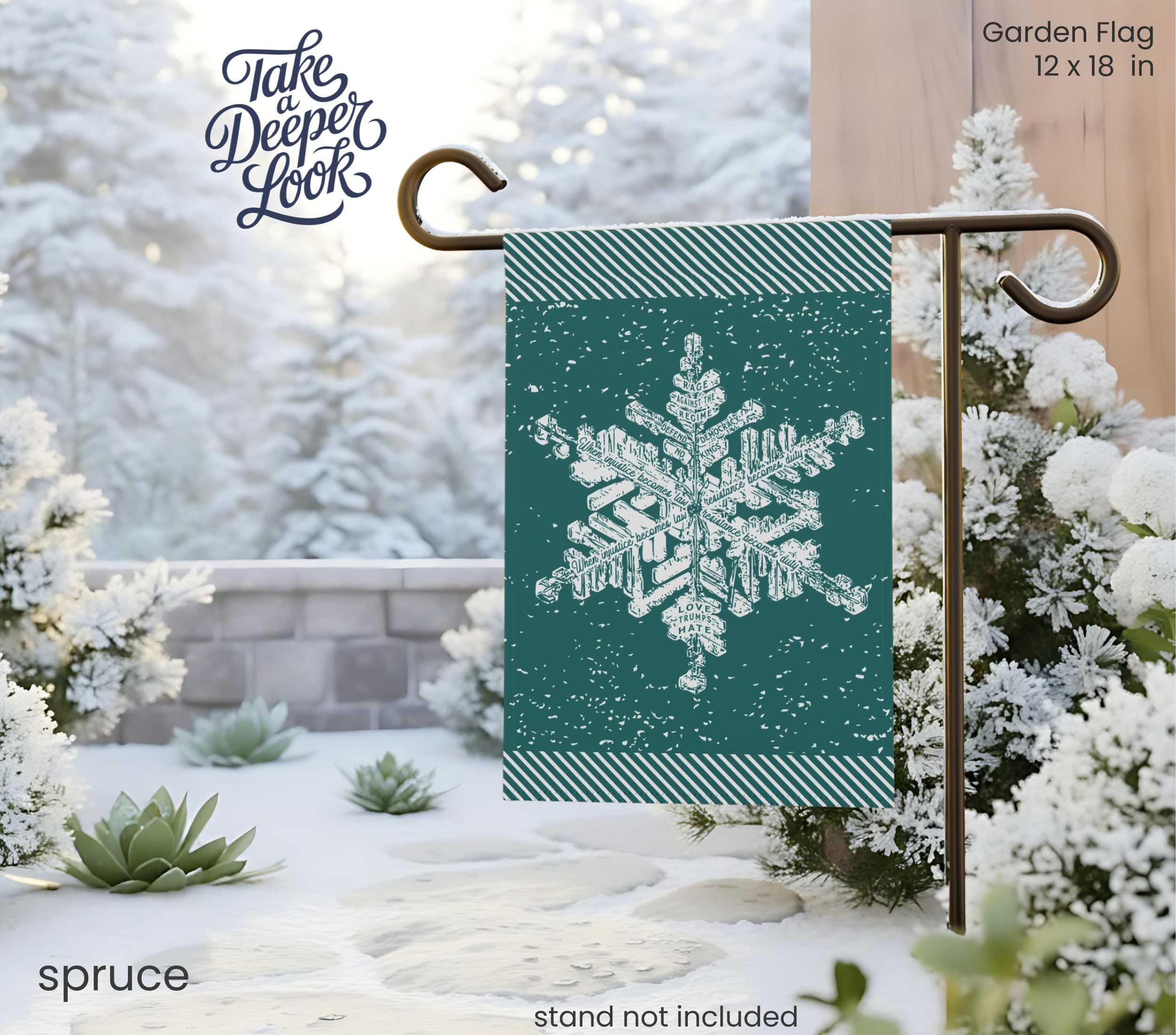 Liberal Snowflake Garden Flag, Subtle Protest Porch Banner, Resist ...