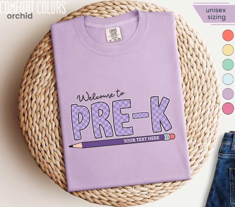 Personalized Teacher Comfort Colors Shirt, Custom Retro Checkered Back ...