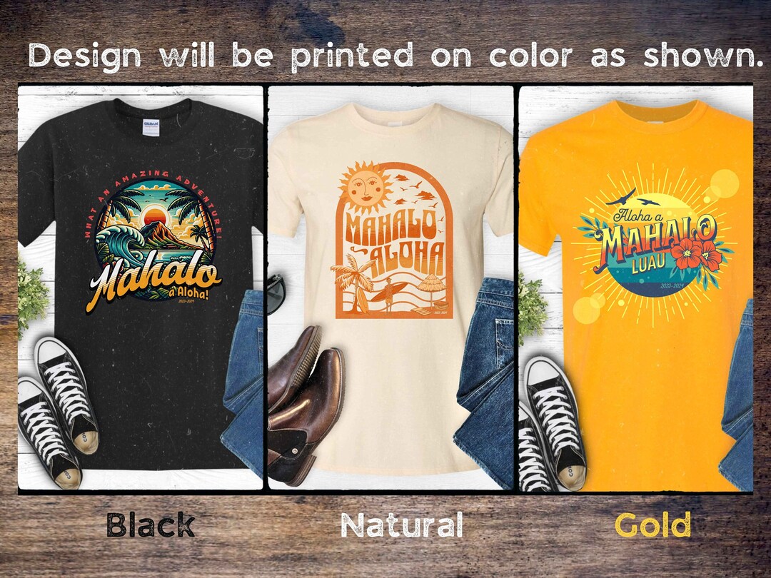 Vintage Hawaiian Luau T-shirt-retro Fonts, Mahala a Aloha Goodbye ...