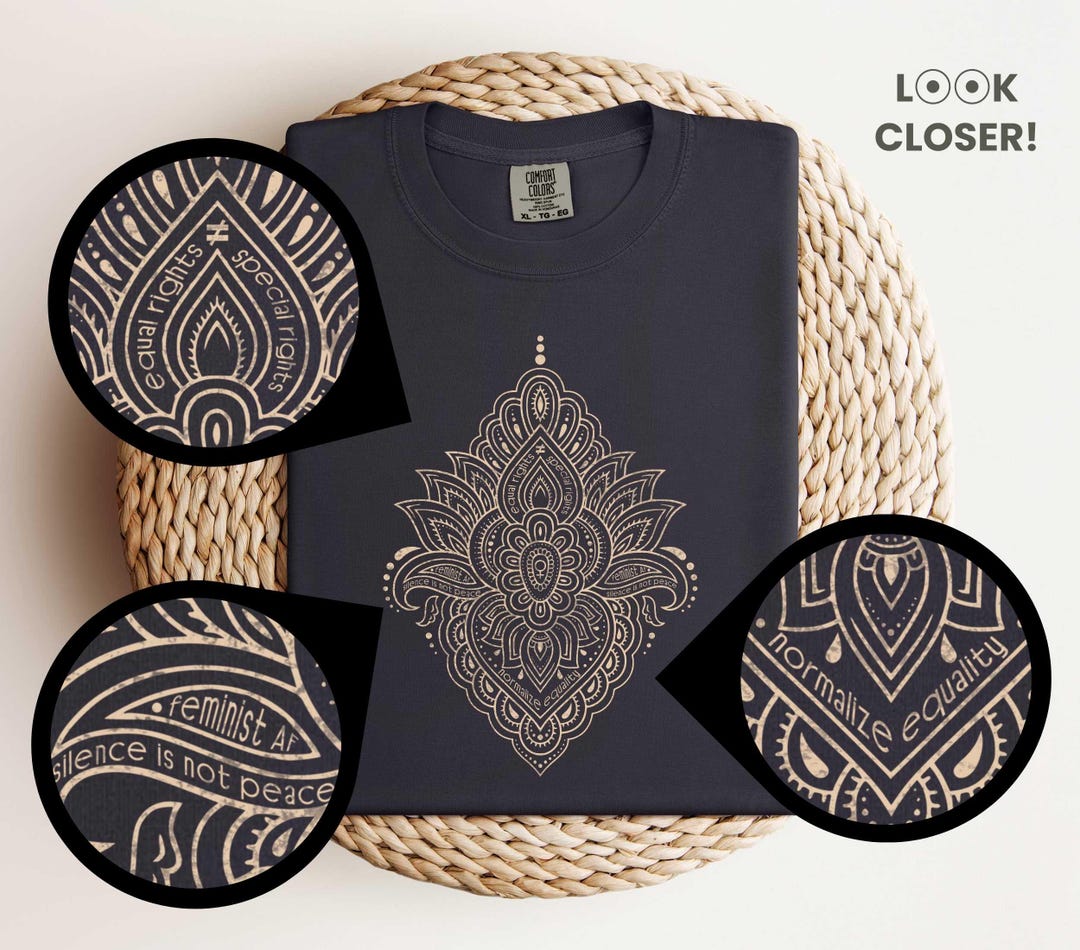 Subtle Feminist Equality Mandala Tee Comfort Colors Mandala Tattoo ...