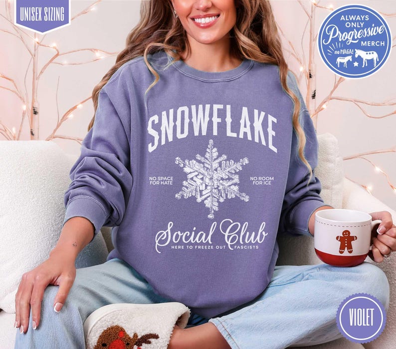 Snarky Political Winter Sweatshirt, Comfort Colors Liberal Snowflake ...