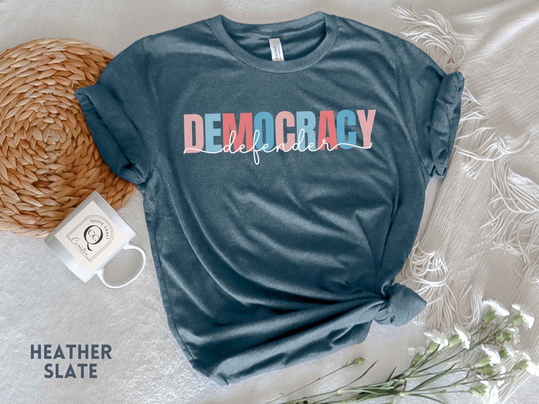 Democracy Defender Patriotic Pastel Tee, Political Activism Shirt for ...
