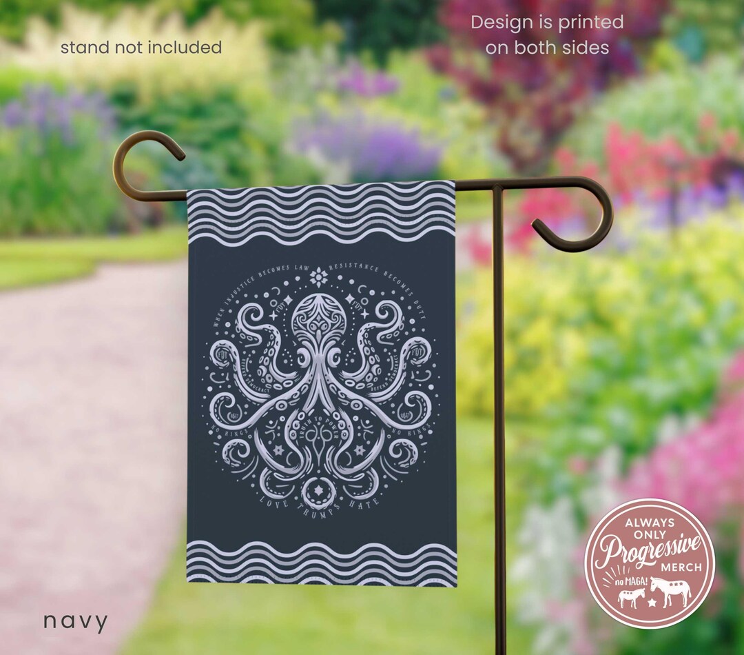 Subtle Political Octopus Garden Pennant, Hidden Anti Maga Message ...