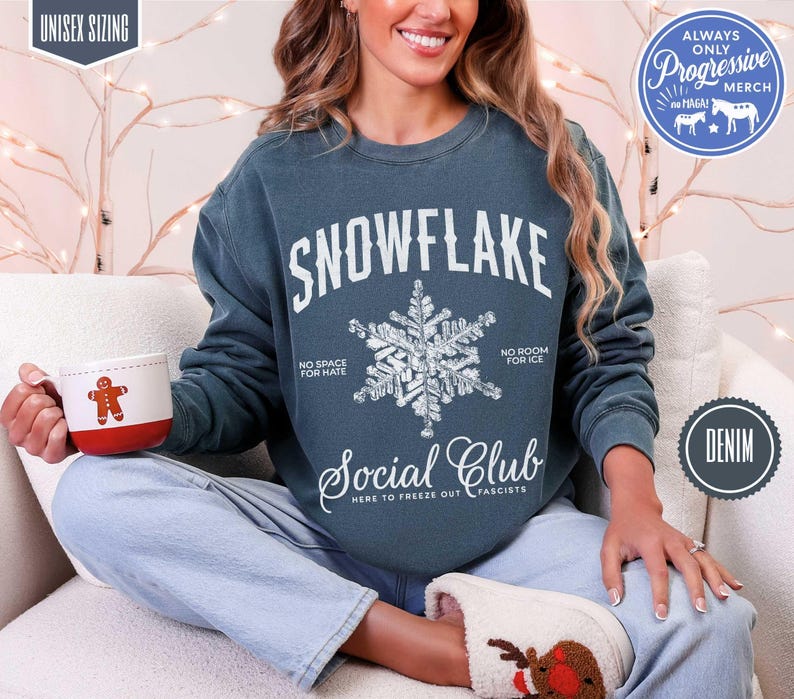 Snarky Political Winter Sweatshirt, Comfort Colors Liberal Snowflake ...