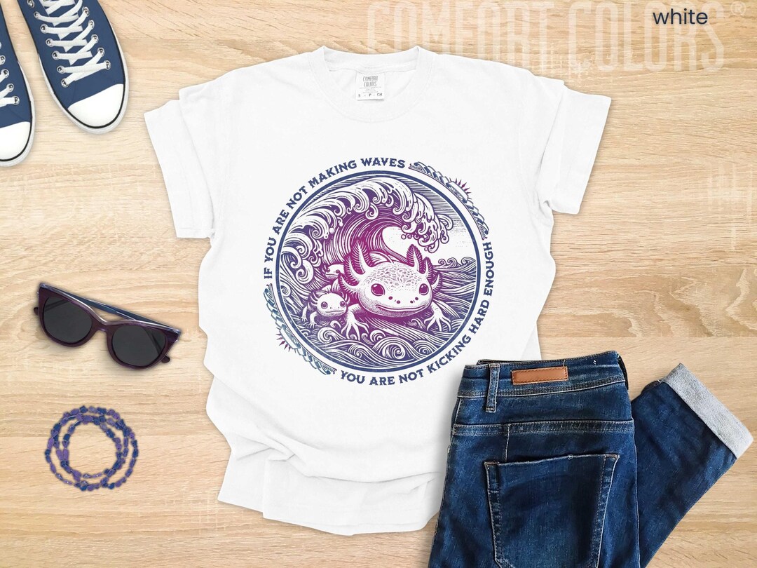 Subtle Feminism Axolotl Political Tee, Unique Comfort Colors® Linocut ...