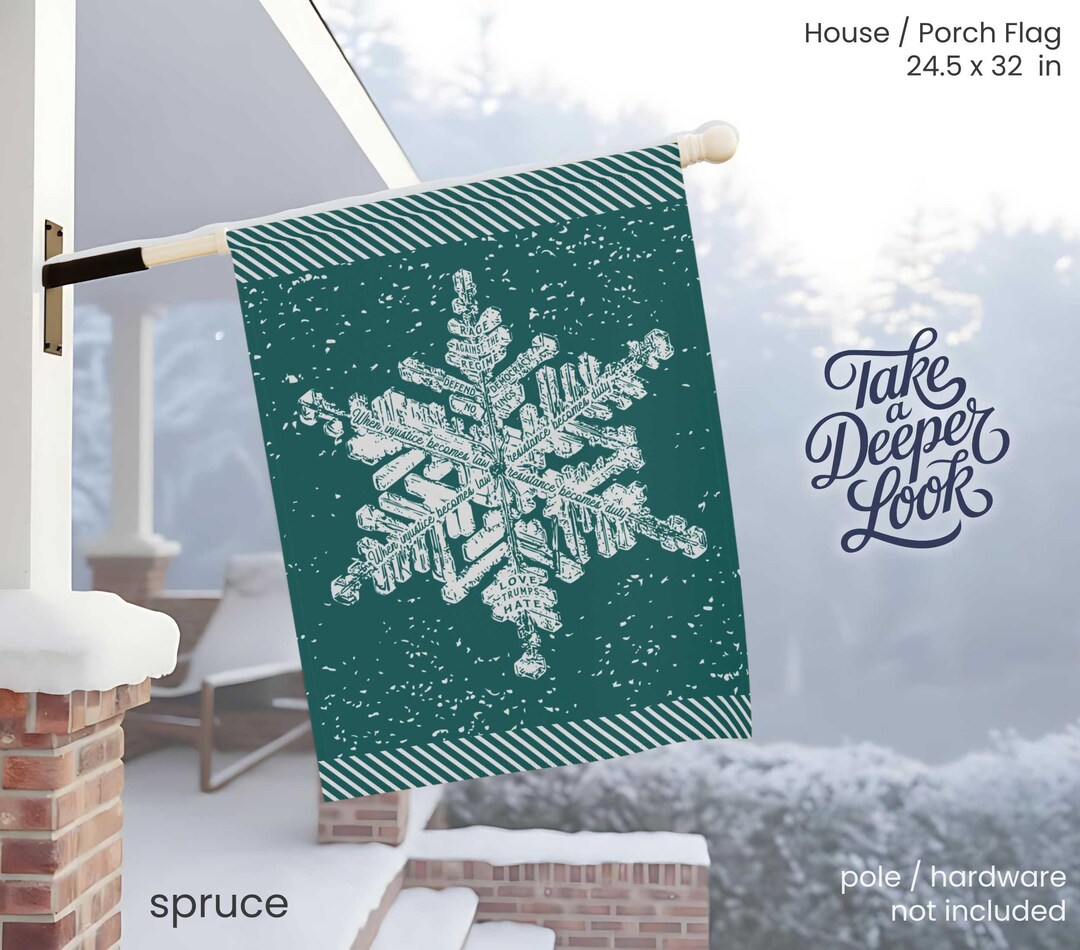 Hidden Political Message Snowflake Porch Flag, Subtle Protest Garden ...
