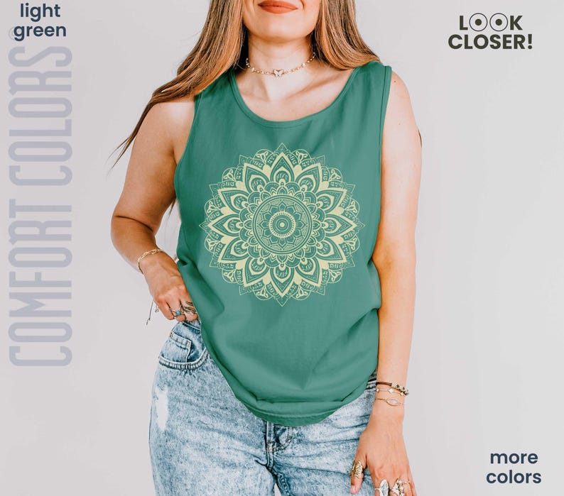 Subtle Anti Fascist FDT Mandala Tank Top Unisex Comfort Colors ...
