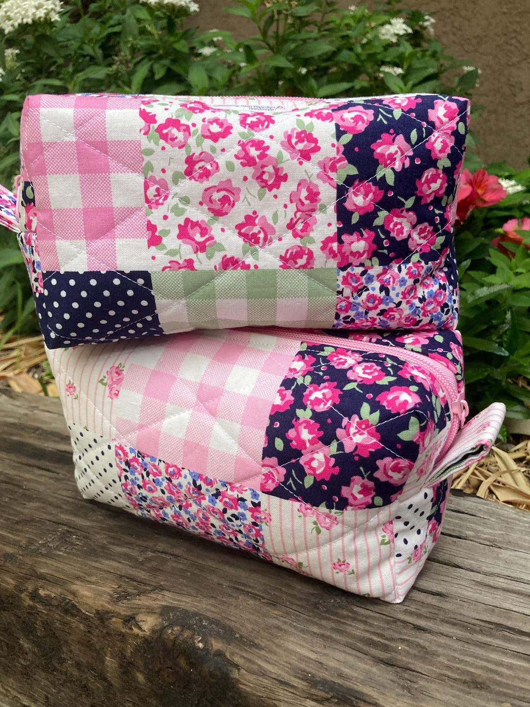 Princess Pink Patchwork Quilted Makeup Bag Cosmetic Bag Toiletry Bag ...