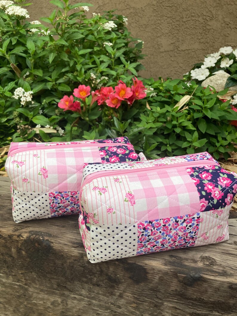 Princess Pink Patchwork Quilted Makeup Bag Cosmetic Bag Toiletry Bag ...