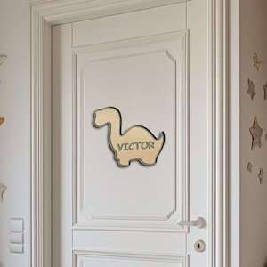 3D Dinosaur Door Sign Personalised Name Letter Dinosaur Nursery Name ...