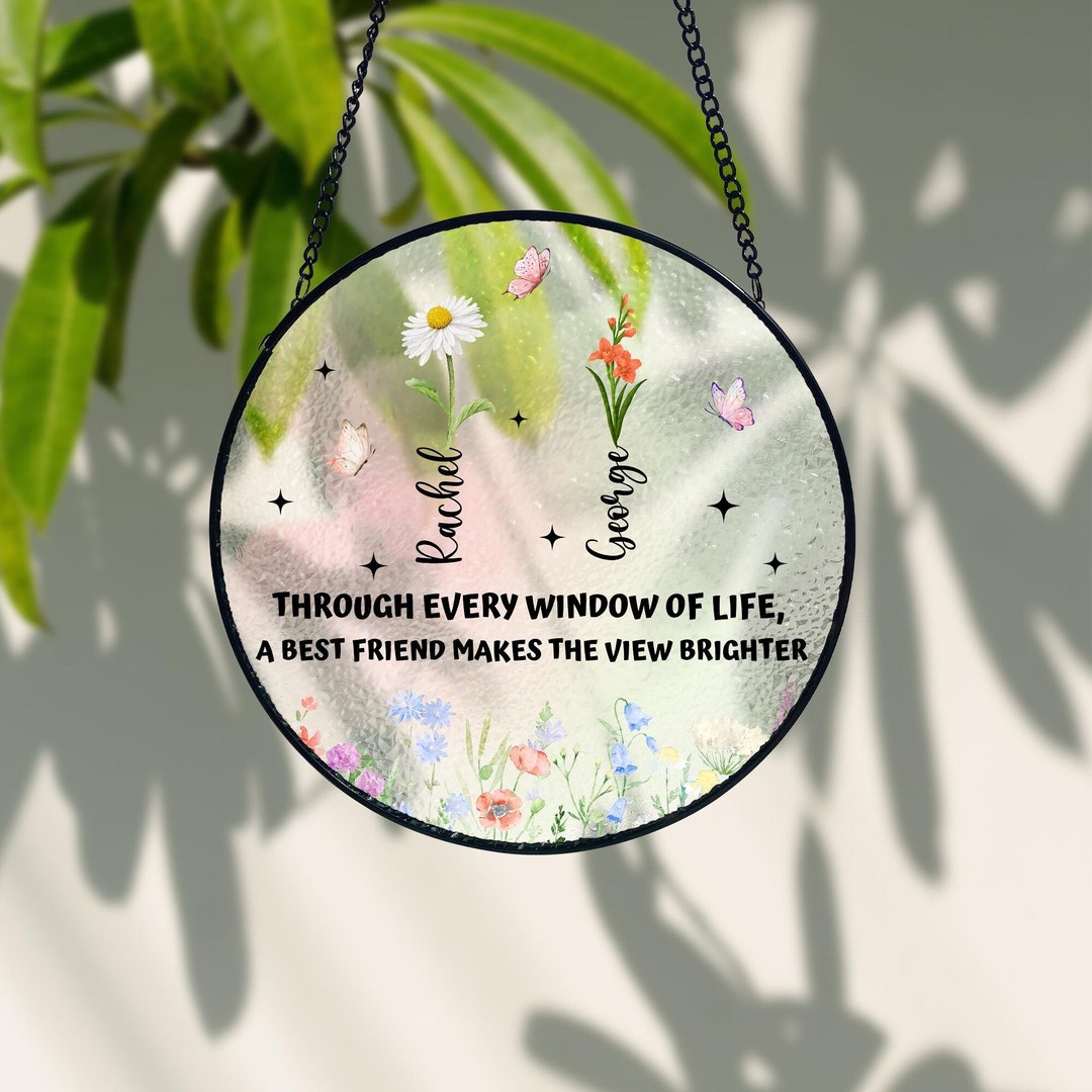 Best Friends Stained Glass Suncatcher, Best Friend Forever Gifts, Soul ...