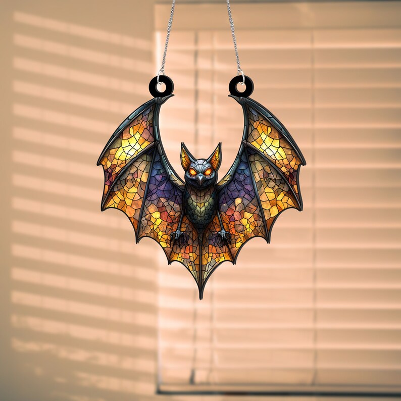 Bat Acrylic Window Hanging: Spooky Halloween Decor - Etsy
