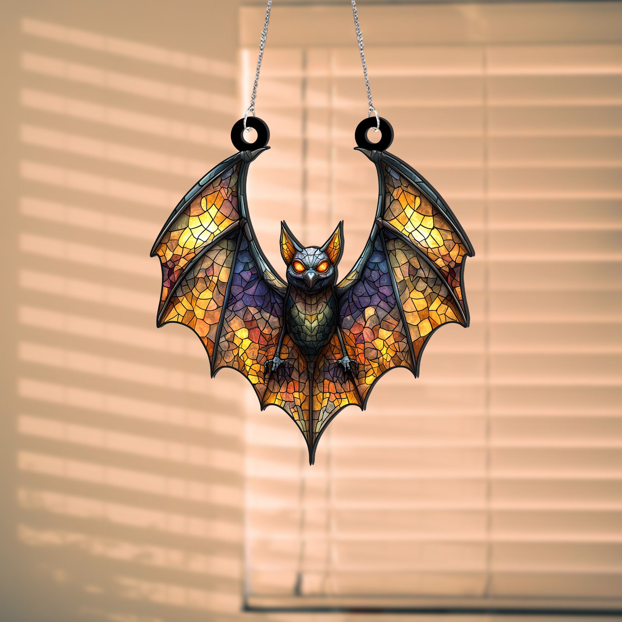 Bat Acrylic Window Hanging: Spooky Halloween Decor - Etsy