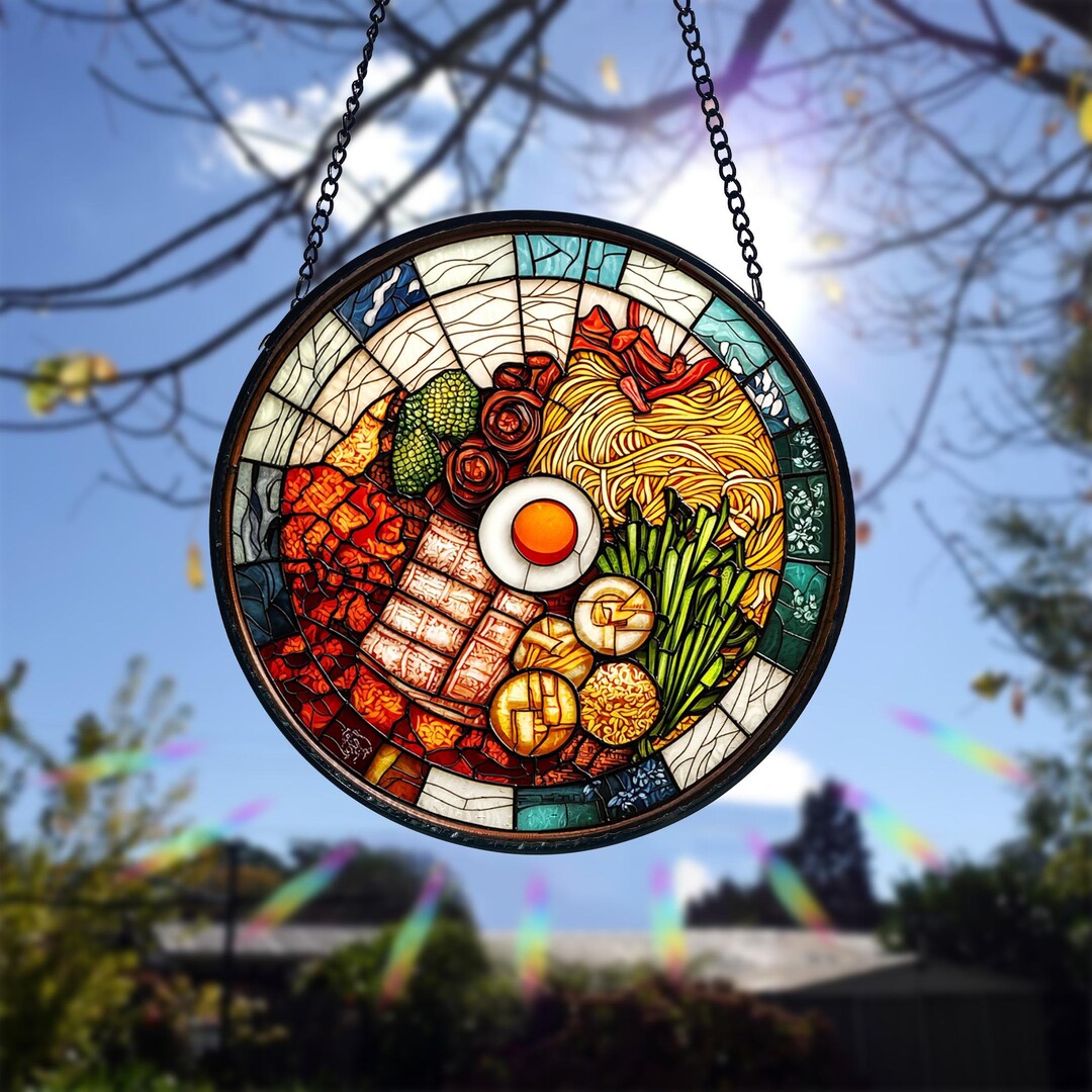 Ramen Stained Glass Suncatcher: Japanese Food Kitchen Decor - Etsy