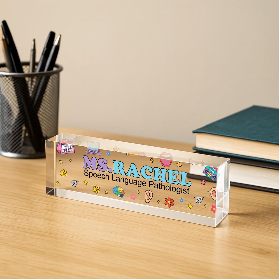 Custom Teacher Desk Name Plate, Speech-language Pathology, Office Name ...