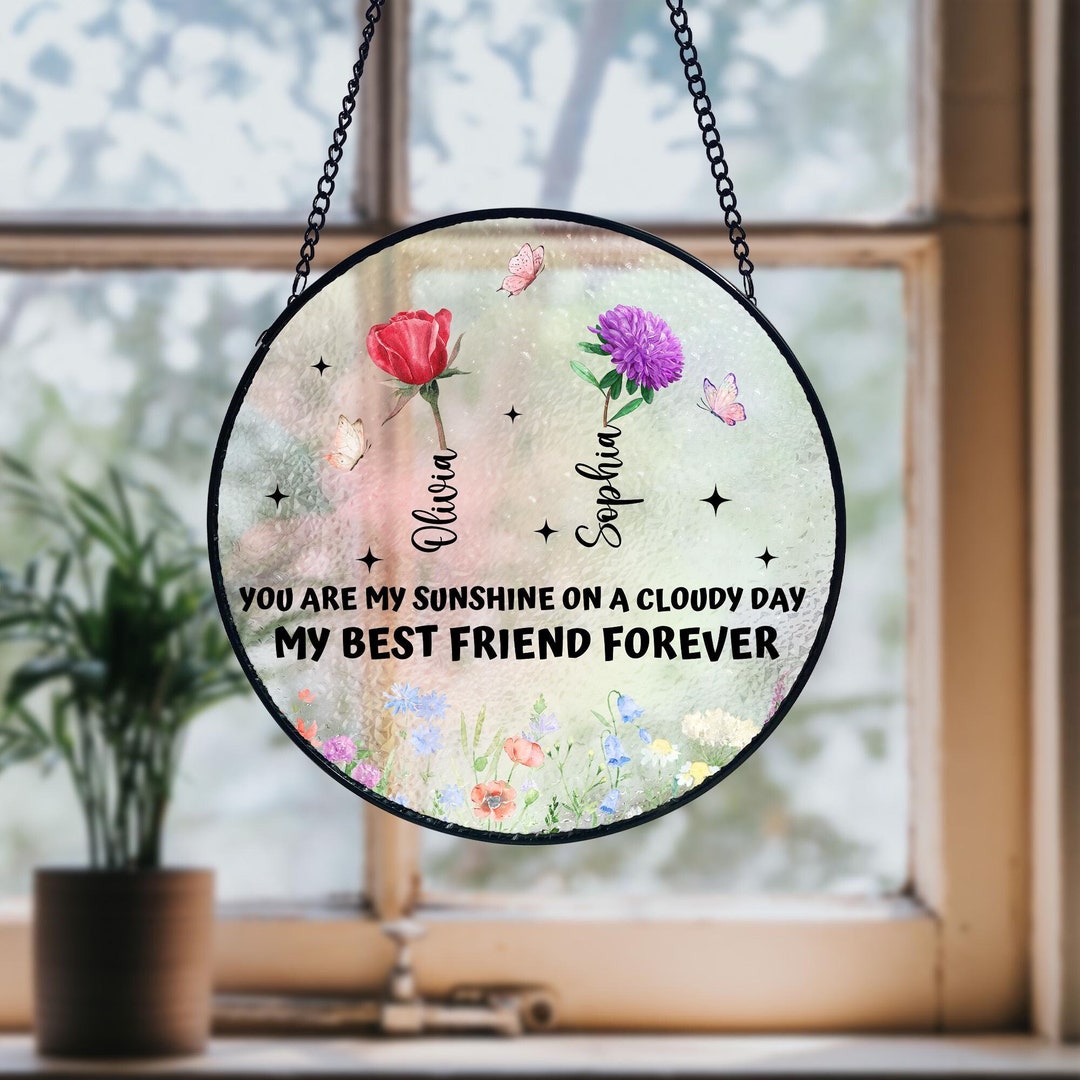 Best Friends Stained Glass Suncatcher, Best Friend Forever Gifts, Soul ...