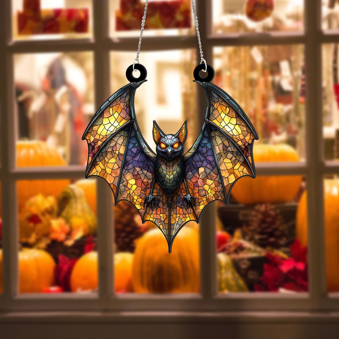 Bat Acrylic Window Hanging: Spooky Halloween Decor - Etsy