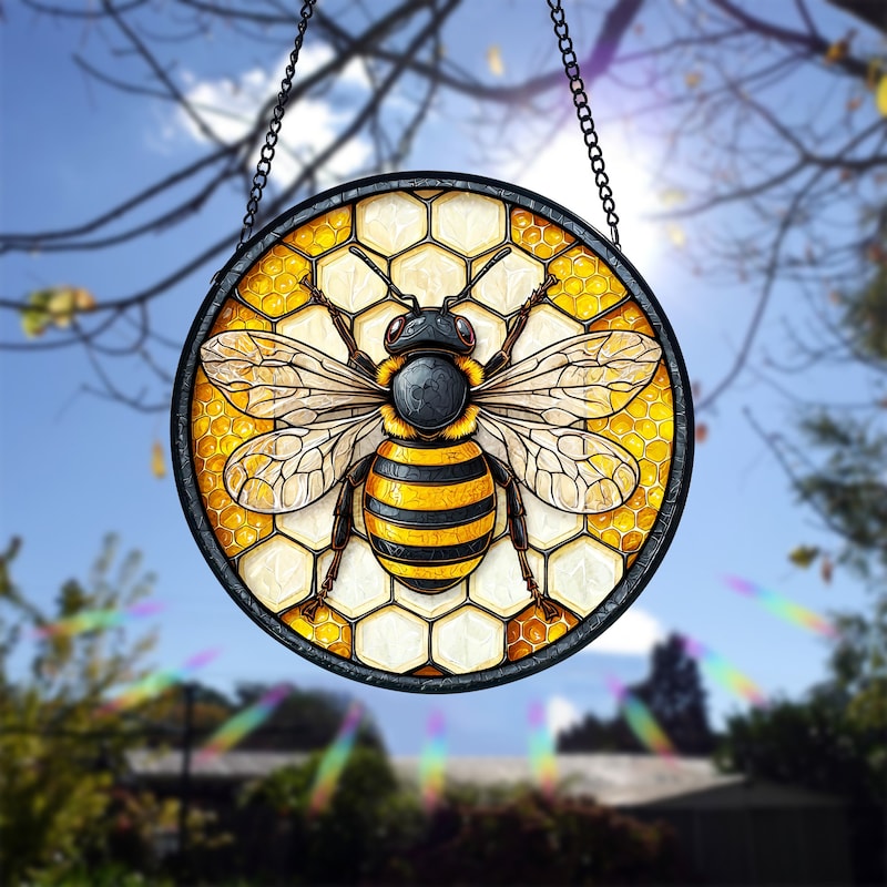 Stain Glass Bubble Bee - Etsy
