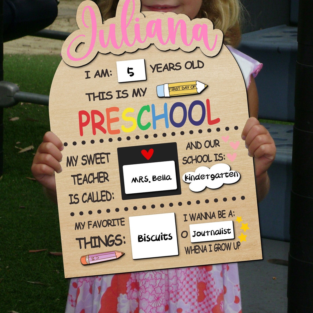 Personalized Wooden School Board Gift for Student, Custom First Day of ...